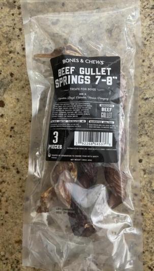 BONES & CHEWS Beef Gullet Springs 7-8" Dog Treats, 3 count - Chewy.com