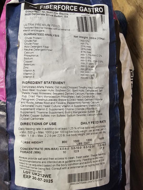 CAVALOR Fiberforce Gastro Horse Food, 33-lb bag - Chewy.com