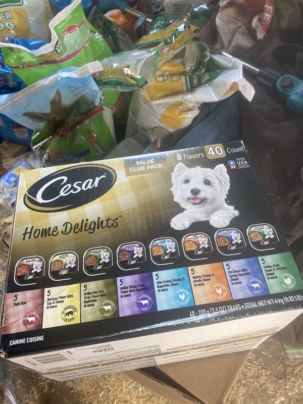 CESAR Home Delights Variety Pack Adult Chicken, Beef & Turkey in Gravy ...