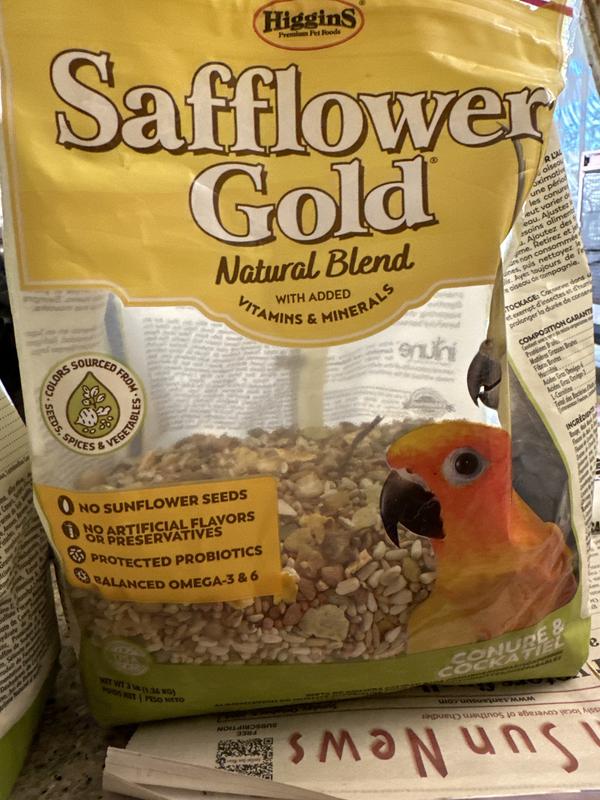 HIGGINS Safflower Gold Natural Mix Conure & Cockatiel Food, 3-lb bag ...