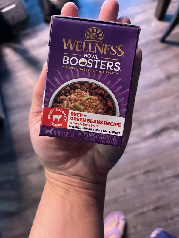 WELLNESS Bowl Boosters Hearty Toppers Beef Wet Dog Toppers, 5.5-oz bag ...