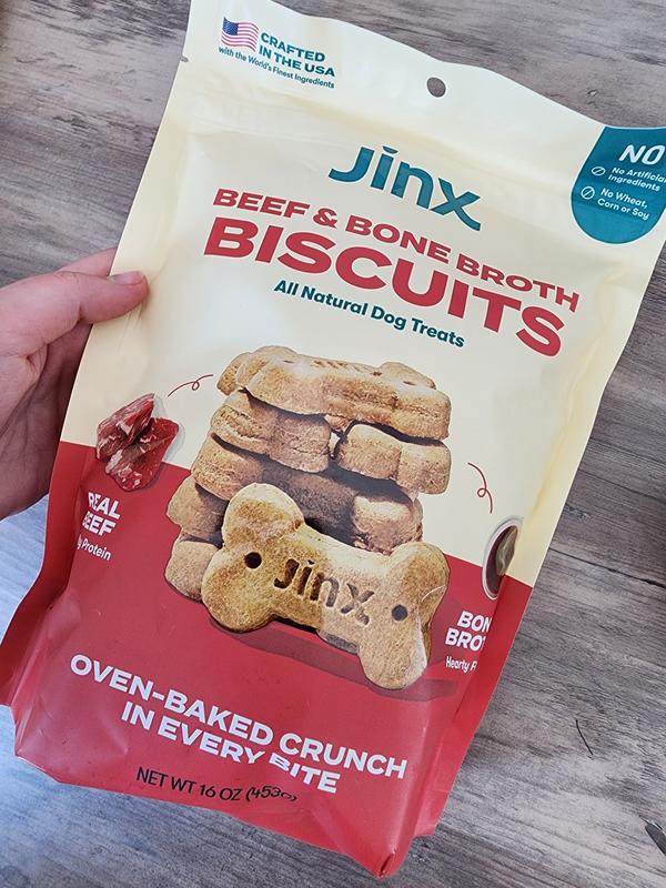 JINX Beef & Bone Broth Biscuits Crunchy Dog Treats, 16-oz bag - Chewy.com