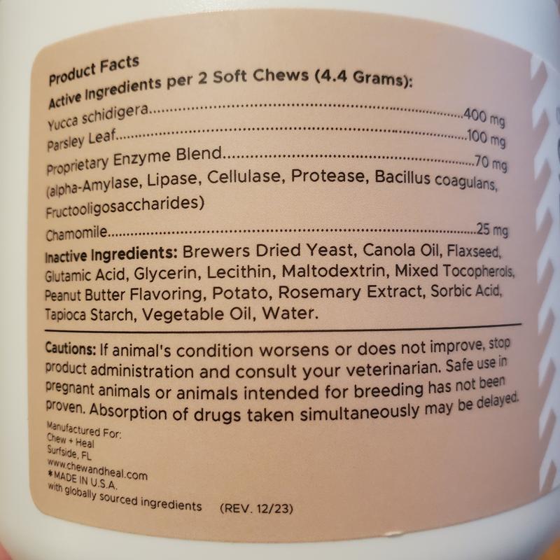 CHEW + HEAL Stop The Poo Peanut Butter Flavored Soft Chew Coprophagia ...