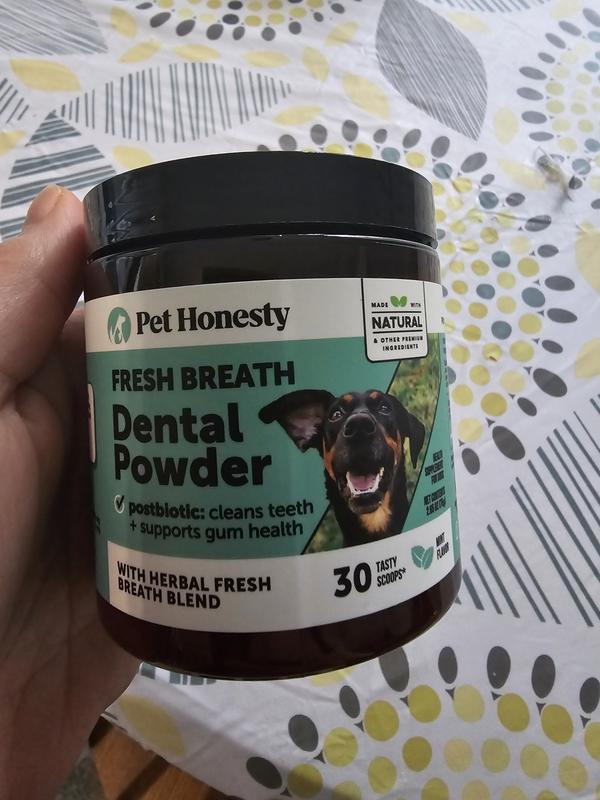 PETHONESTY Fresh Breath Mint Flavored Teeth Cleaning & Plaque Removal Dental Powder Supplement ...