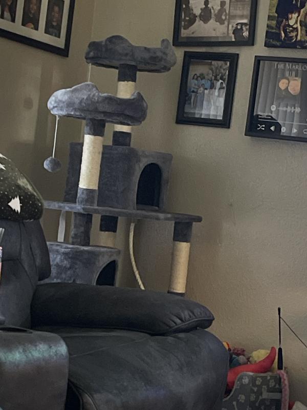 YAHEETECH 62.2-in Multi-Level Cat Tree, Dark Gray - Chewy.com