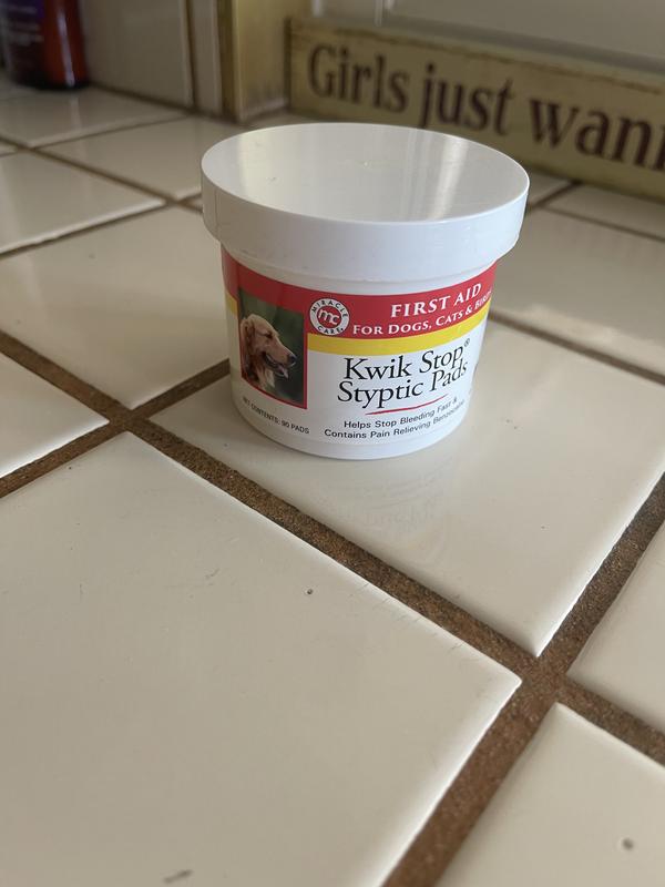 MIRACLE CARE Kwik Stop Styptic Pads for Dogs, Cats & Birds, 90 count ...