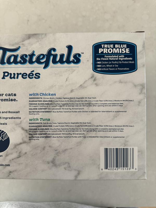 BLUE BUFFALO Tastefuls Adult Natural Purees Variety Pack Chicken & Tuna ...