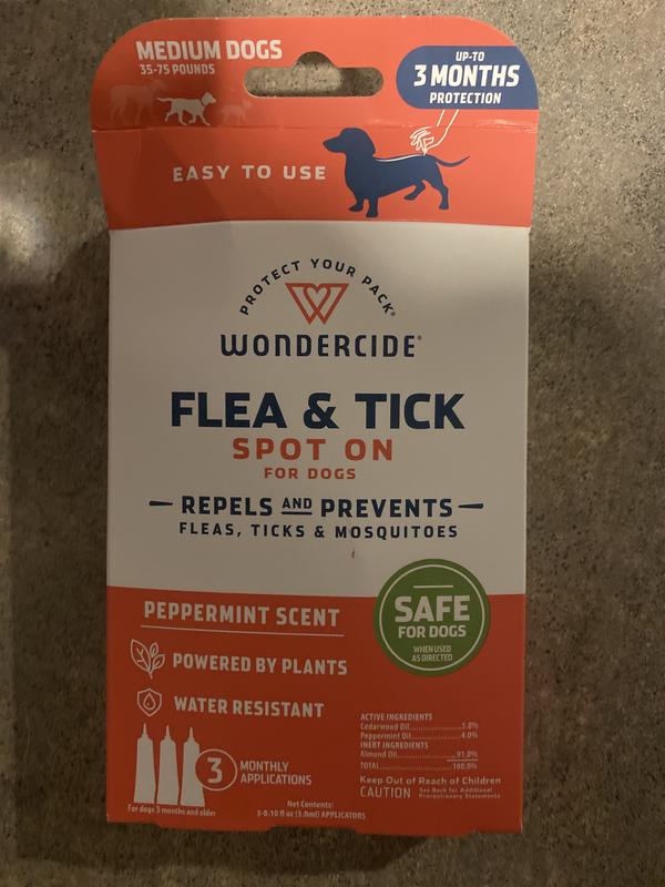 WONDERCIDE Spot-On Peppermint Flea & Tick Spot Treatment for Medium ...