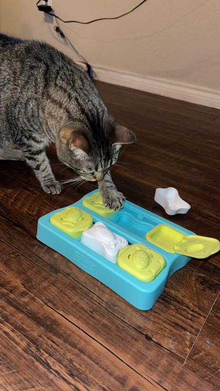 CATSTAGES Kitty Cube Cat Treat Puzzle Toy, Blue - Chewy.com