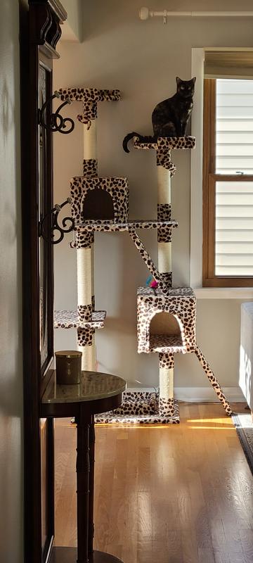 FRISCO 72-in Faux Fur Cat Tree & Condo, Gray - Chewy.com