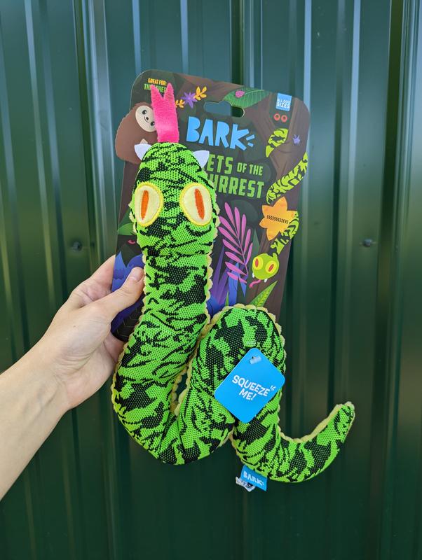 BARK Steve Squeaky Plush Snake Dog Toy, Green - Chewy.com