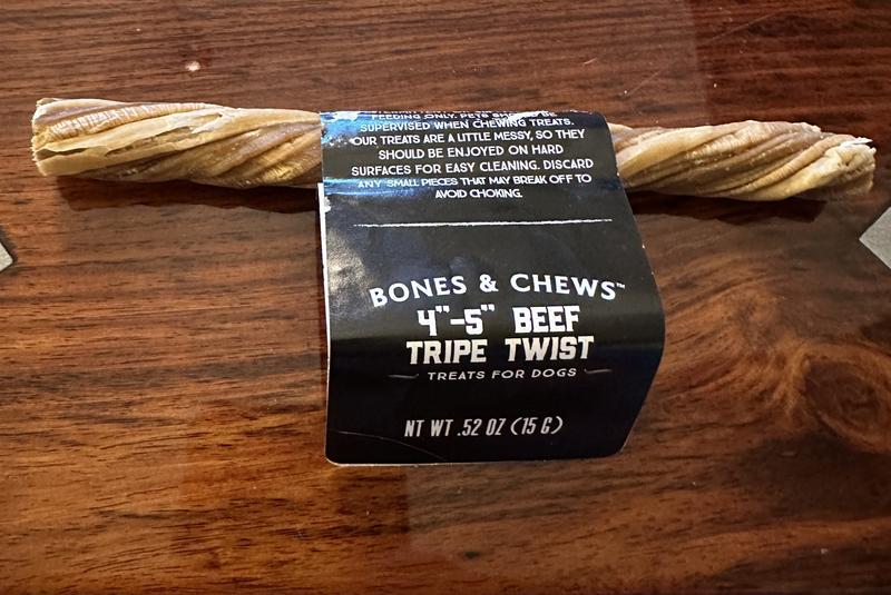 BONES & CHEWS 4-5" Beef Tripe Twist Dog Treats, 1 count - Chewy.com