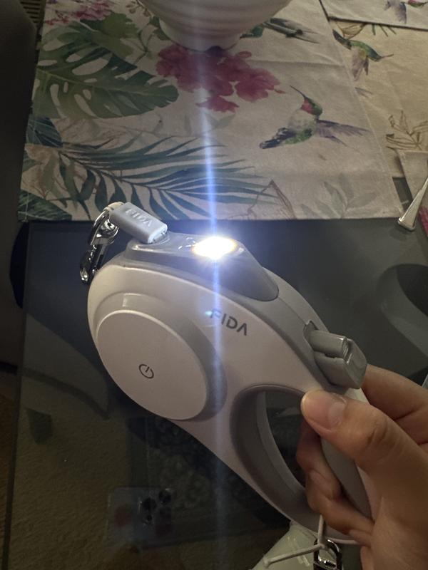 FIDA LED Lighted Retractable Dog Leash, 16-ft long, 7/16-in wide, White ...