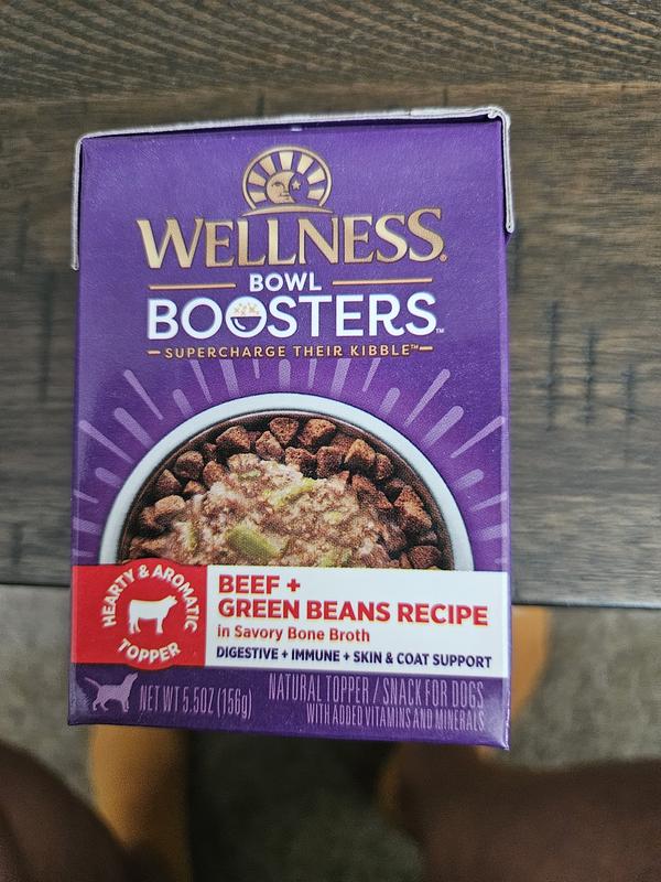 WELLNESS Bowl Boosters Hearty Toppers Beef Wet Dog Toppers, 5.5-oz bag ...