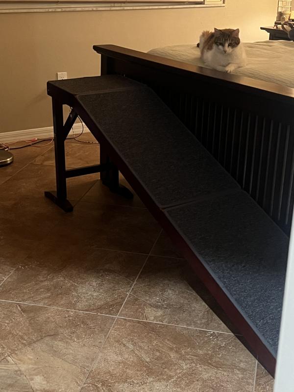 FRISCO Deluxe Wooden Carpeted Cat & Dog Ramp, Brown - Chewy.com