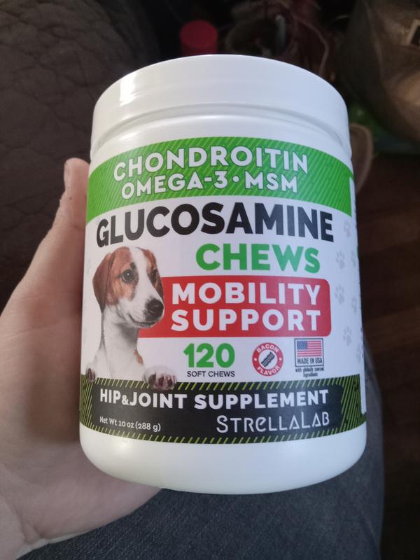 STRELLALAB Advanced Mobility Bacon Flavored Chew Supplement for Dogs ...