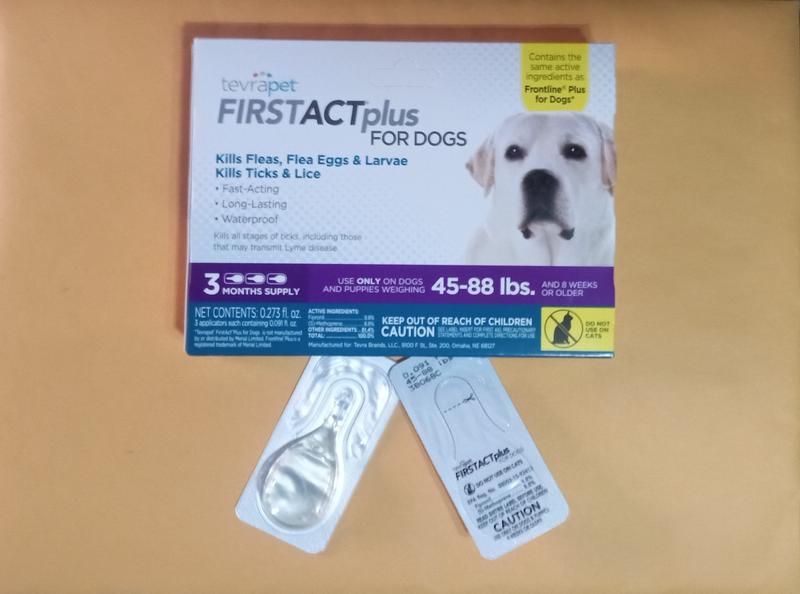 TEVRAPET FirstAct Plus Flea & Tick Spot Treatment for Dogs, 45 - 88 lbs ...