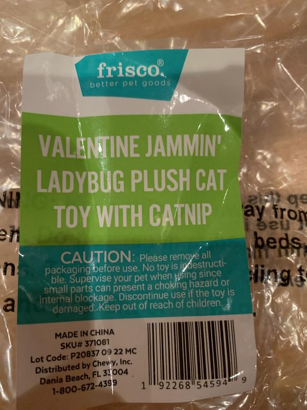FRISCO Valentine Jammin' Ladybug Plush Cat Toy with Catnip - Chewy.com