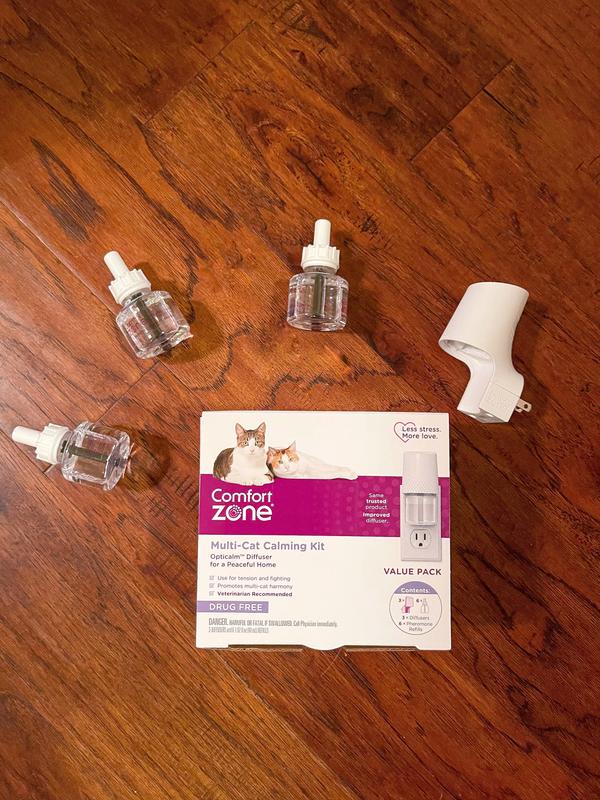 COMFORT ZONE Multi-Cat Calming Diffuser Home Kit for Cats, 3 Diffusers ...