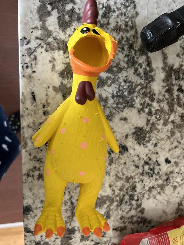 MULTIPET Latex Polka Dot Globken Chicken Squeaky Dog Toy, Color Varies ...