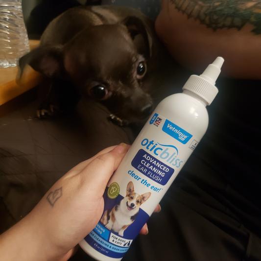 VETNIQUE LABS Oticbliss Ear Flush Advanced Cleaning Dog & Cat Medicated ...