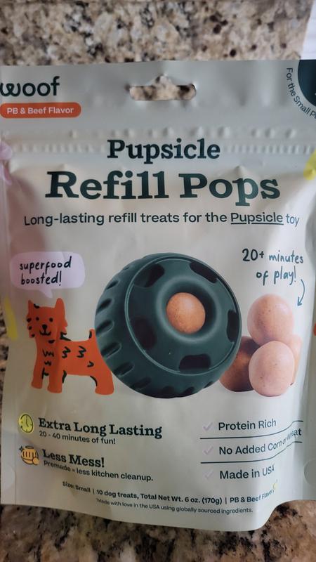 WOOF Pupsicle Pops Refills Beef Grain-Free Lickable Dog Treats, Large ...
