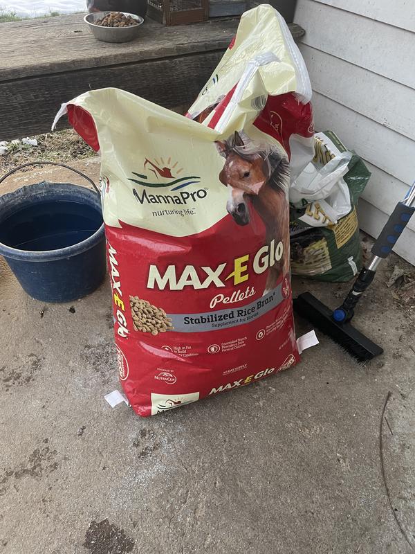 MANNA PRO Max-E-Glo Stabilized Rice Bran Pellets Horse Supplement, 40 ...