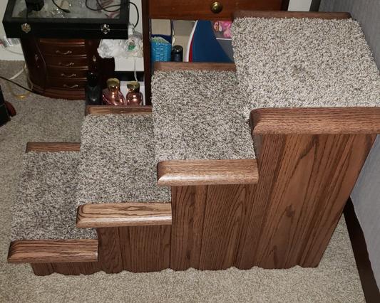 PREMIER PET STEPS 4 Step Carpet Tread Dog & Cat Stairs, Early American ...