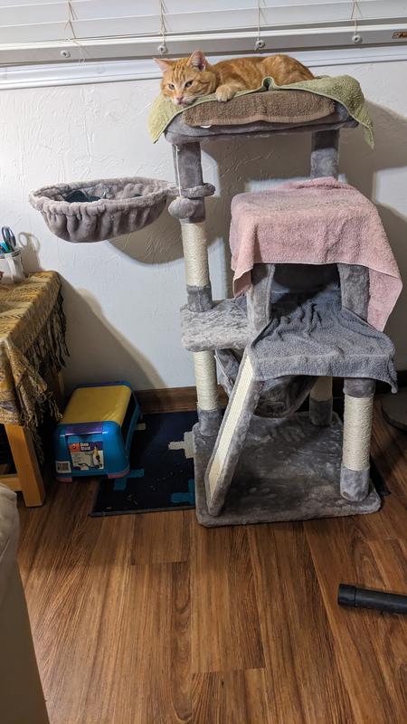 YAHEETECH 40-in Cat Tower with Condo, Dark Gray - Chewy.com