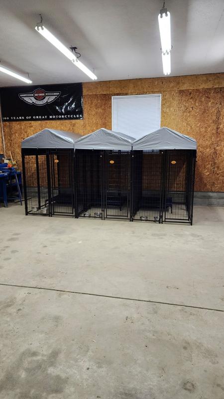 KENNELMASTER Vinyl Coated Welded Wire Boxed Dog Kennel, Black, 6-ft x 4 ...