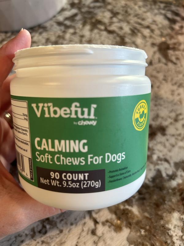 VIBEFUL Calming Melatonin Turkey Flavored Soft Chews Calming Supplement ...