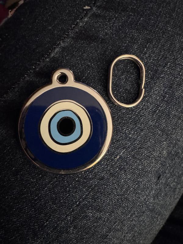 RED DINGO Evil Eye Stainless Steel Personalized Dog & Cat ID Tag, Small ...