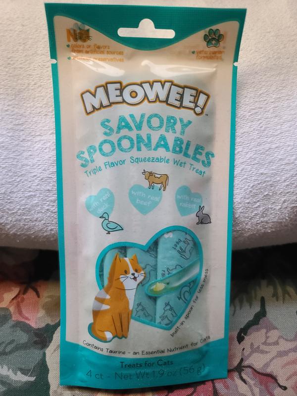 MEOWEE! Savory Spoonables with Real Duck, Beef & Rabbit Lickable Cat ...