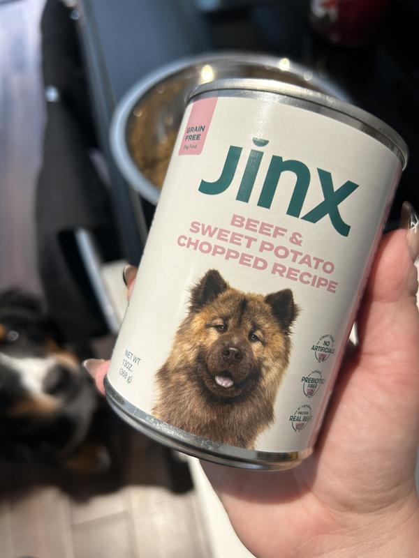 JINX Beef & Sweet Potato Chopped Recipe Grain-Free Wet Dog Food, 13-oz ...