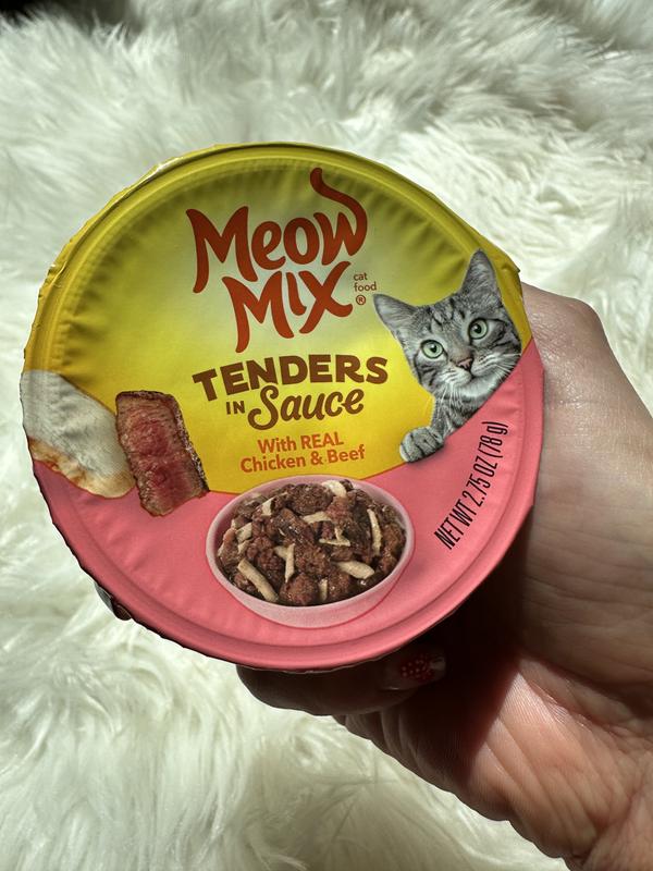 MEOW MIX Tender Favorites Poultry & Beef Cat Food Trays Variety Pack, 2 ...