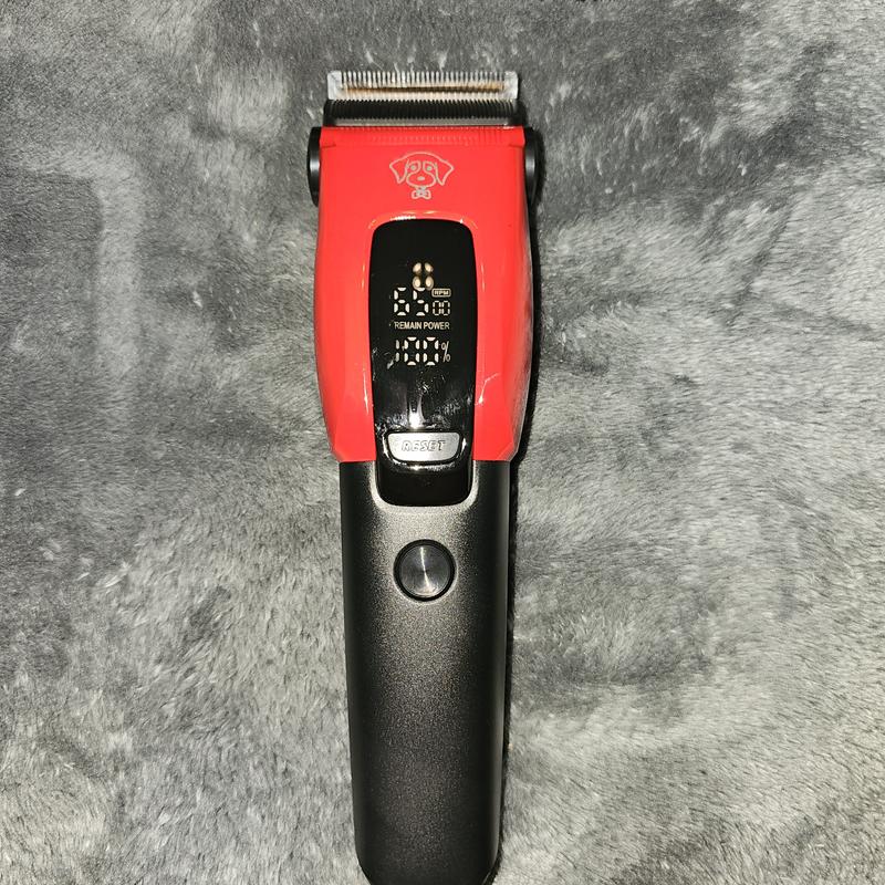 PAWSHELF Cordless Hair Trimmer Dog & Cat Grooming Clipper Kit, Red, 7. ...