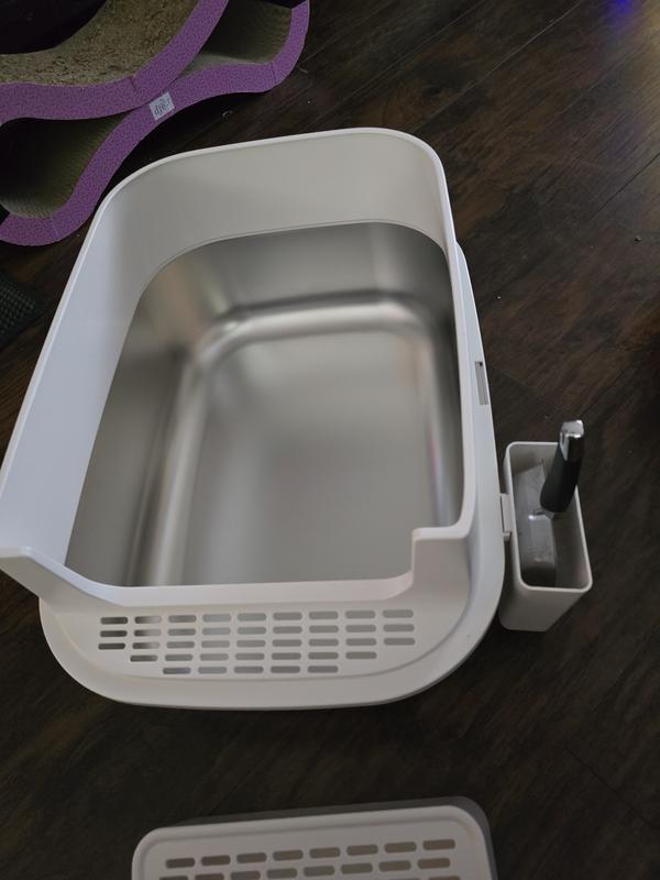 PAWSPIK Stainless Steel Cat Litter Box & Metal Scooper, X-Large, Light ...