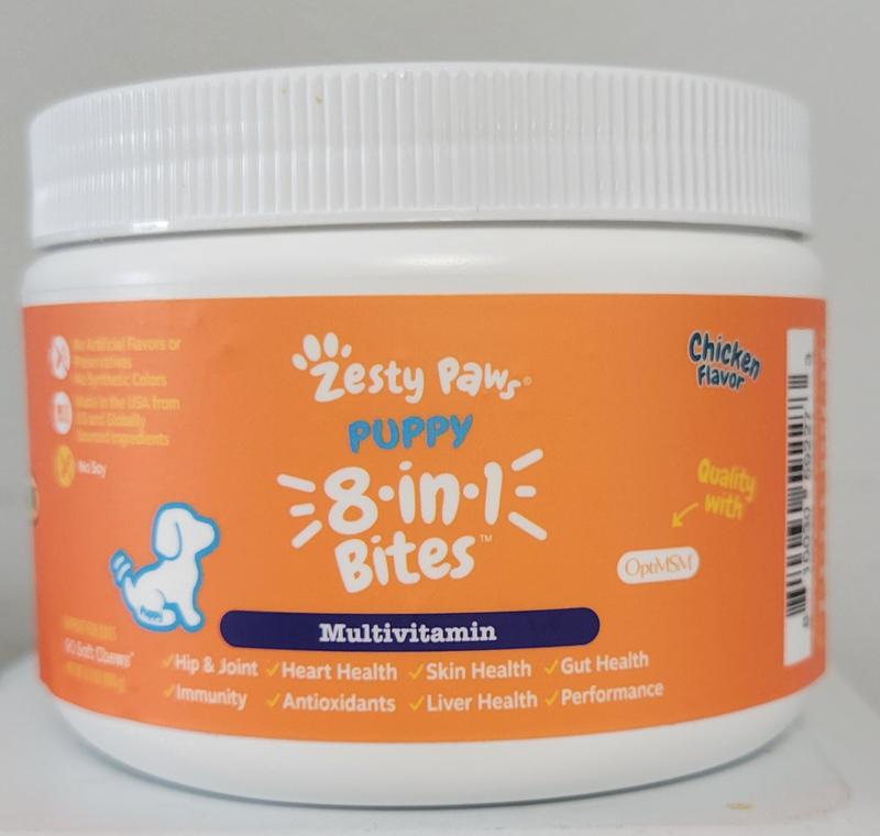 ZESTY PAWS Puppy 8-in-1 Chicken Flavor Soft Chews Multivitamin ...