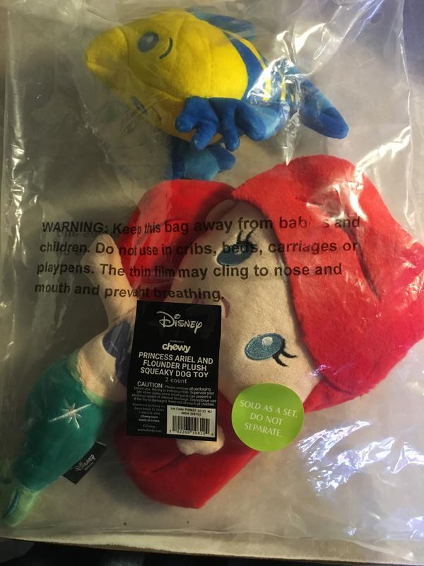 DISNEY Princess Ariel Plush Squeaky Dog Toy, 2 count - Chewy.com