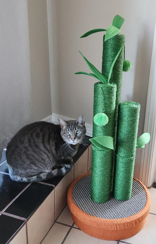 FRISCO Lucky Bamboo 35.5" Cat Scratching Posts with Toys - Chewy.com