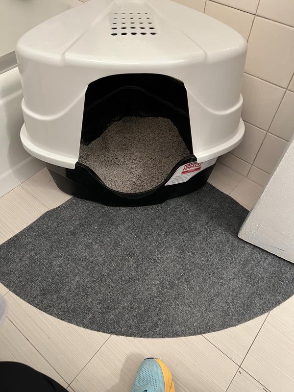 DRYMATE Corner Ridged Cat Litter Trapping Mat, Grey, 29.5-in x 29.5-in ...