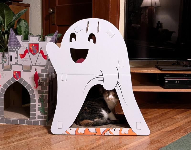 FRISCO Halloween Cutie Ghost Cardboard Cat House with Catnip - Chewy.com