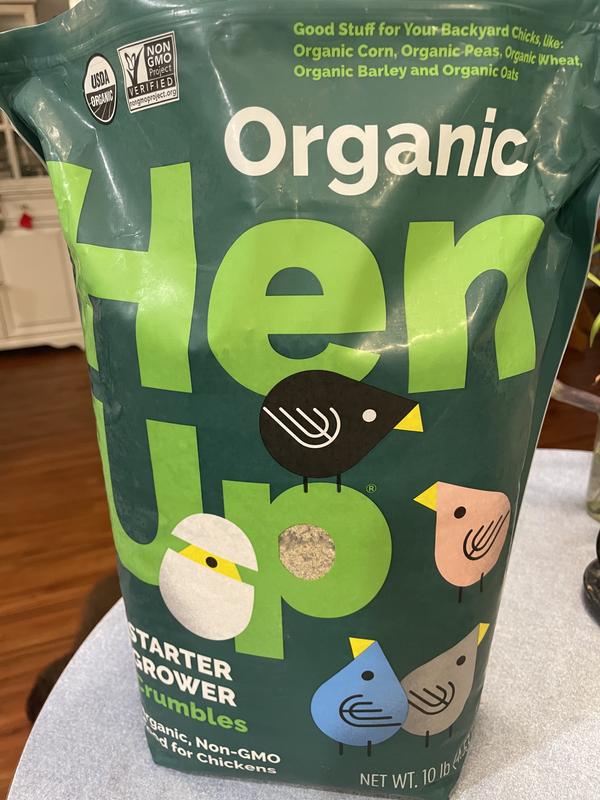 HEN UP Starter Grower Organic Non-GMO 18% Protein Chicken Feed, 25-lb ...