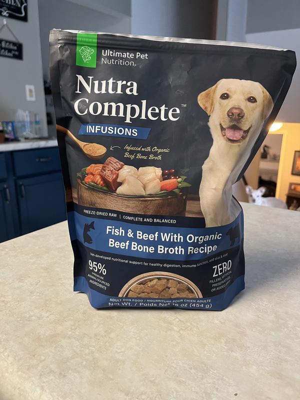 ULTIMATE PET NUTRITION Nutra Complete Plus Bone Broth Fish & Beef Grain ...