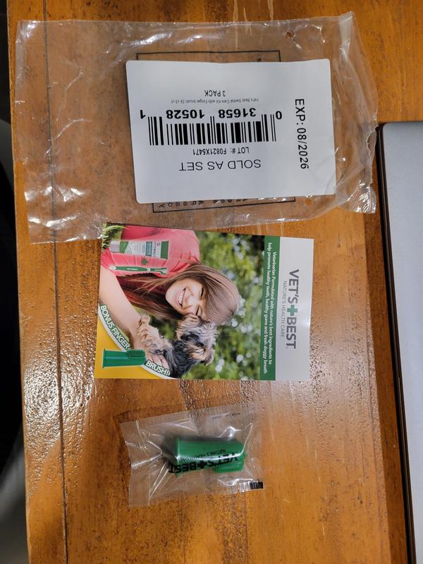 VET'S BEST Toothbrush & Toothpaste Dental Kit, 3.5-oz tube, Puppy ...