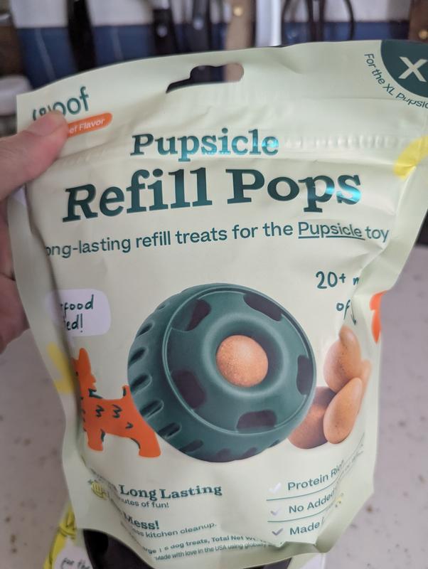 WOOF Pupsicle Pops Refills Beef Grain-Free Lickable Dog Treats, Large ...