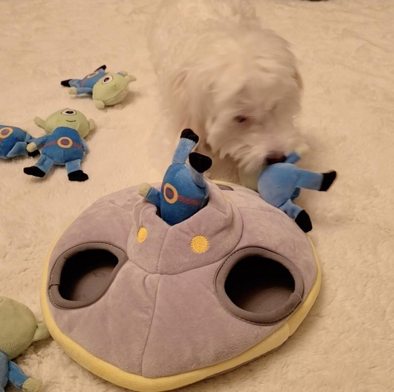 FRISCO Flying Saucer & Aliens Hide & Seek Puzzle Plush Squeaky Dog Toy ...