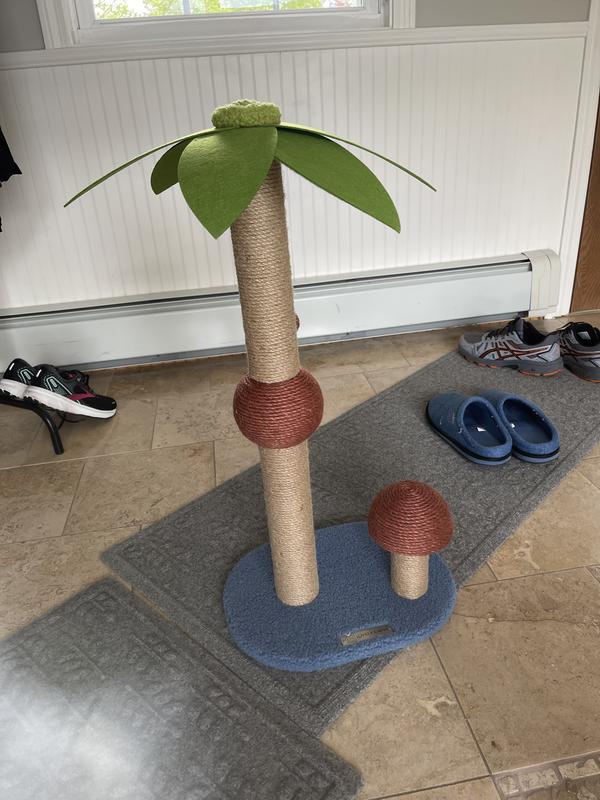 LOVELY CAVES Coconut Palm Tree Cat Scratching Post, Brown, Large ...