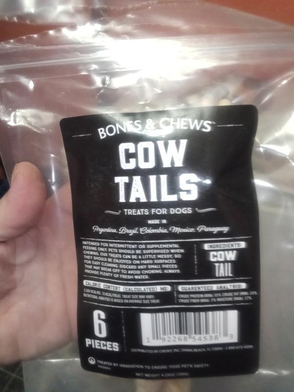 BONES & CHEWS Cow Tails Dog Treats, 6 count - Chewy.com