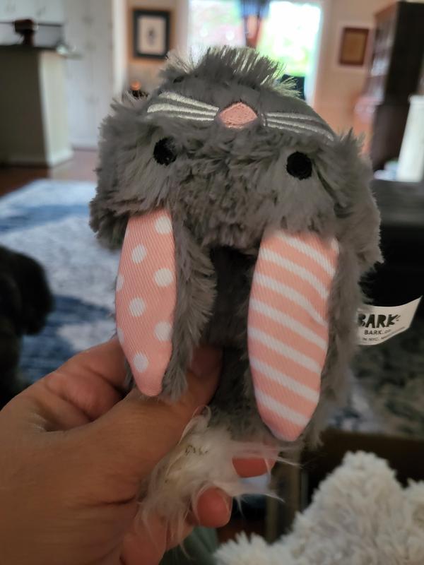 BARK Itty & Bitty The Bunny Slippers 2-in-1 Squeaky Plush Dog Toy ...